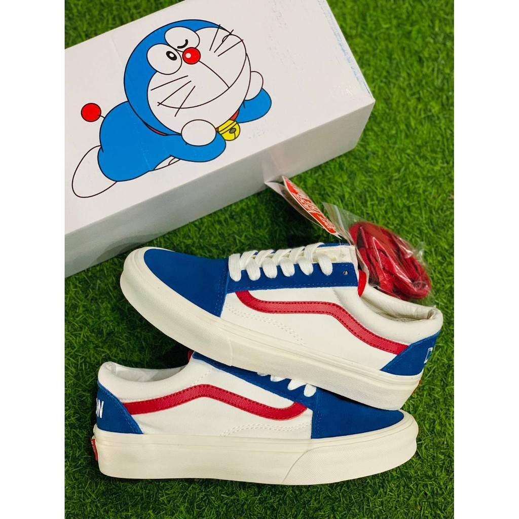 Doraemon x VANS OG Old Skool LX White Blue Red จัดส่งฟรี-เก็บเงินปลาย ...