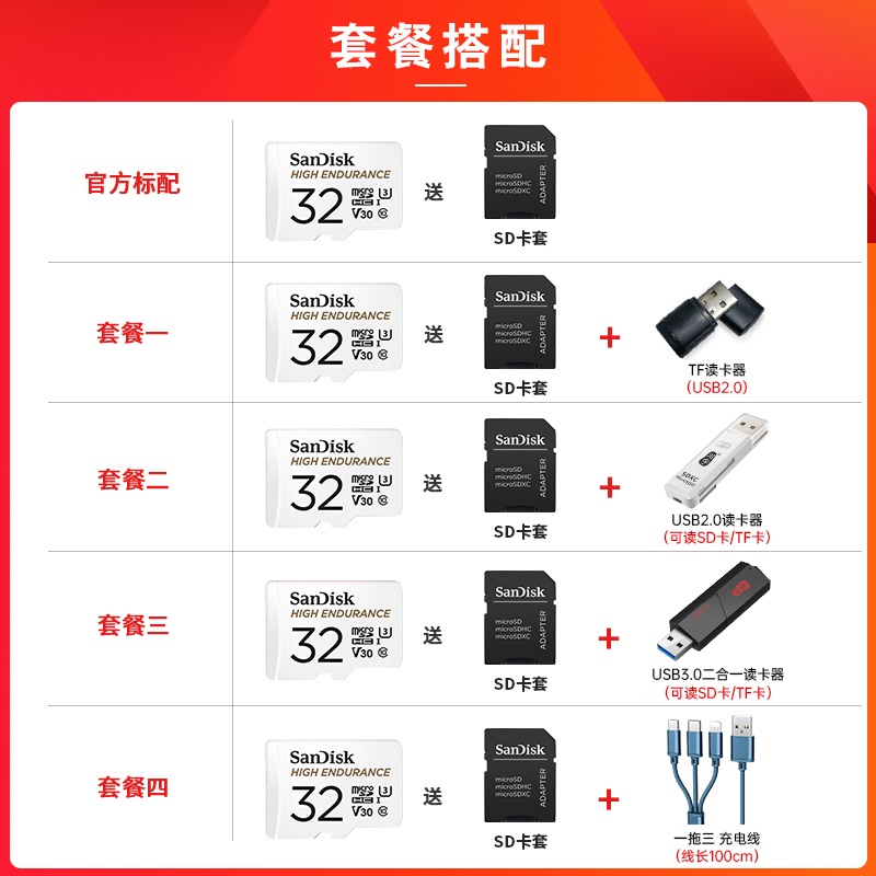 SanDisk driving recorder 32g การ์ดหน่วยความจำ tf card 32g micro sd card ...