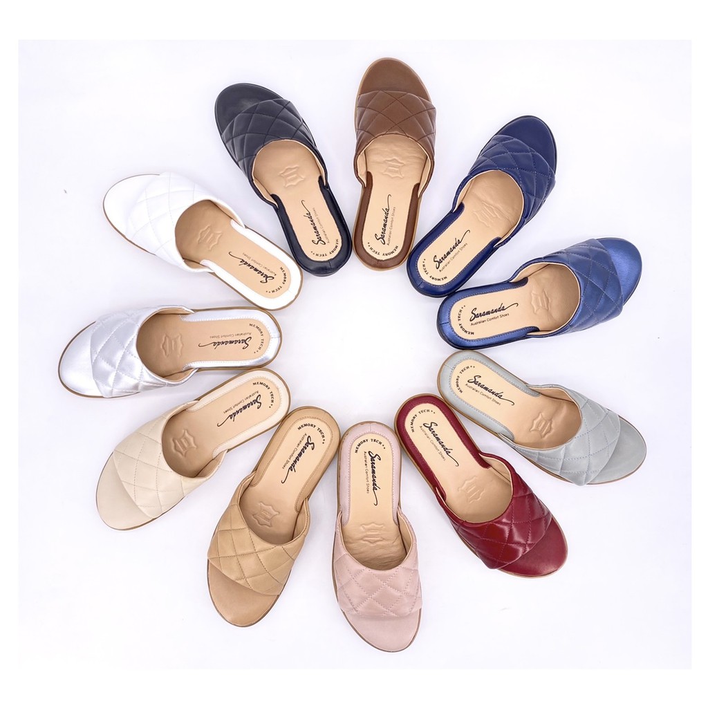 Saramanda รุ่น 202025 รองเท้าแตะผู้หญิง แบบสวม หนังแกะ มี 8 สี ...