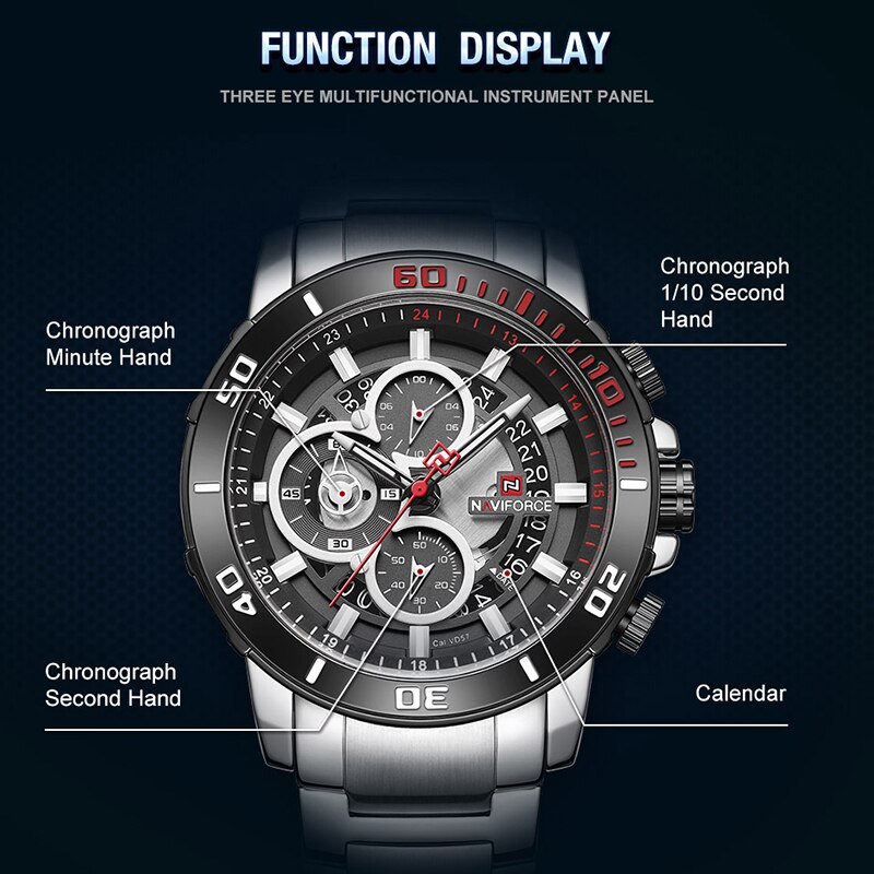 NAVIFORCE New Sport Watches Mens Wild Fashion Waterproof Military ...