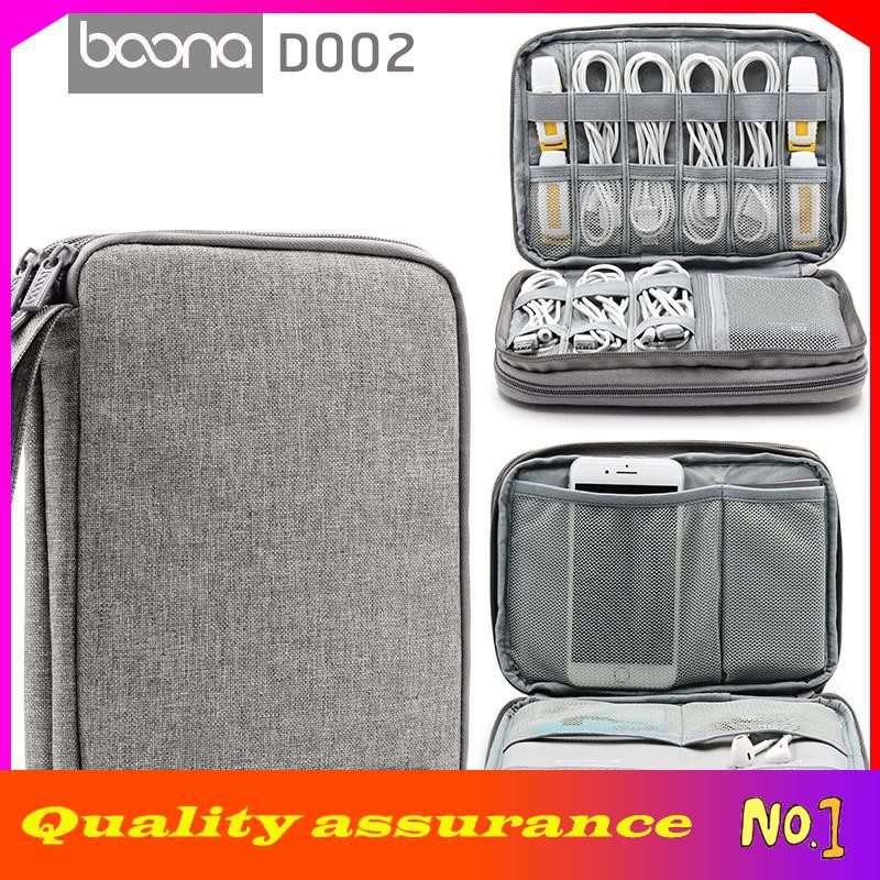 BOONA กระเป๋าจัดระเบียบ 2 ช่องซิป เก็บสายชาร์จ สายเคเบิล ไอแพดมินิ หู ...