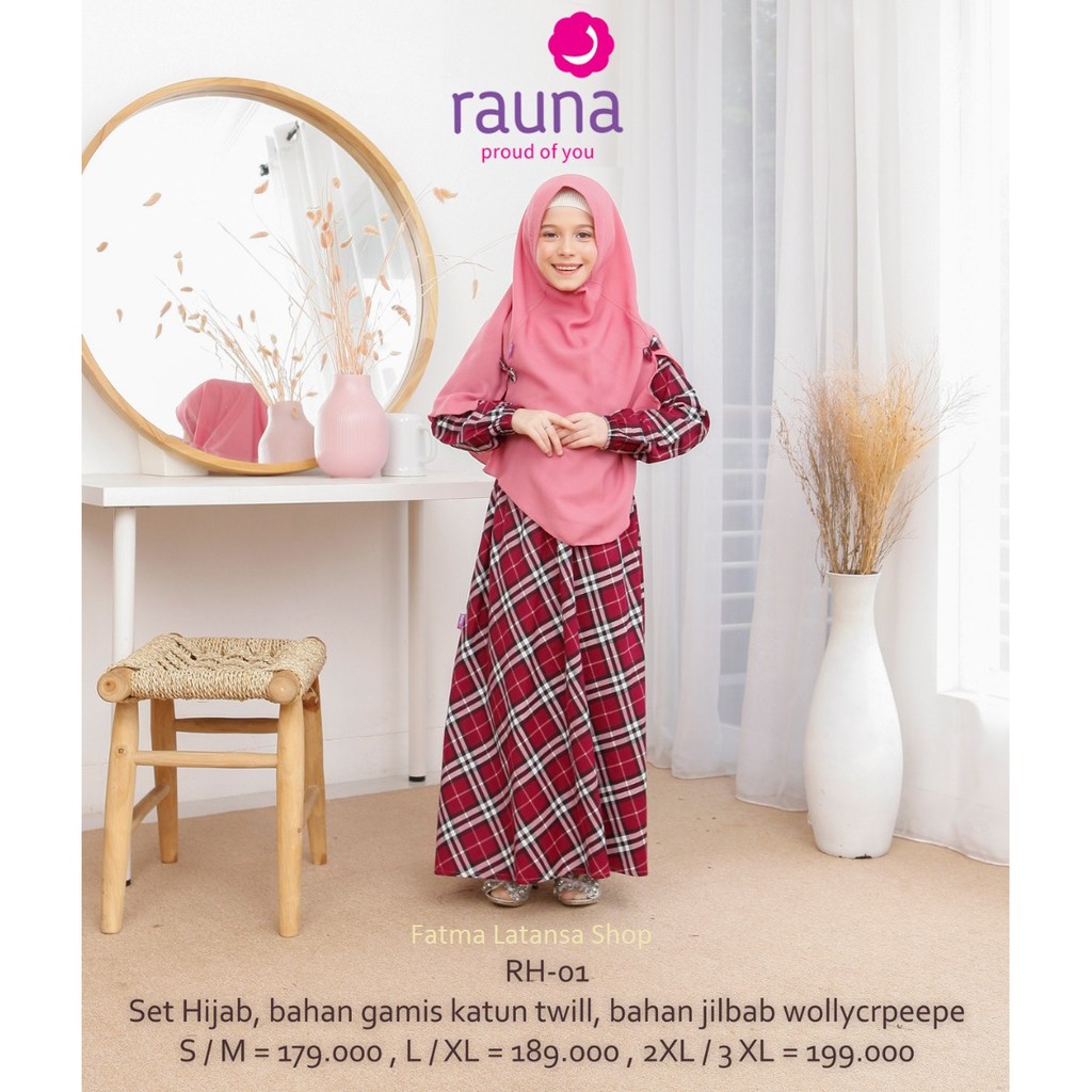 Rauna เสื้อคลุมผ้าฝ้าย เด็ก RH 01 เสื้อคลุมลายสก๊อต เสื้อผ้าเด็กมุสลิม ...