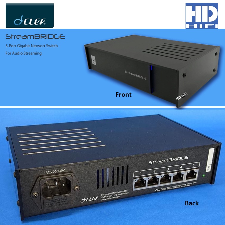 Clef StreamBRIDGE 5-port Gigabit Network Switch for Audio Streaming | Shopee Thailand