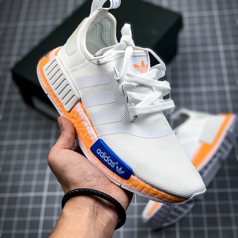 อาดิดาสแท้ NMD R1 Boost ข้าวโพดคั่วถักน้ำหนักเบารองเท้าวิ่งรองเท้าคู่ ...