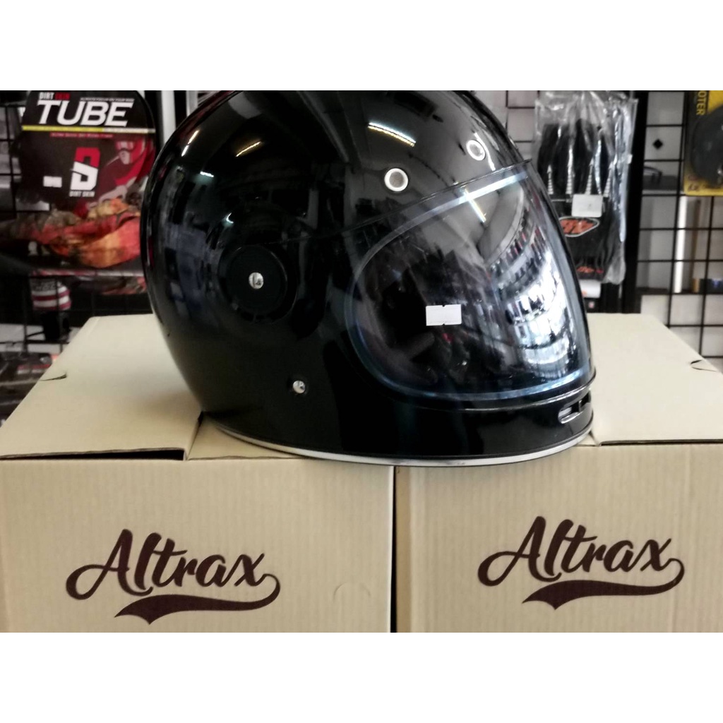 หมวกกันน็อค ALTRAX VINTAGE คลาสสิค วินเทจ สีดำเงา Black Gloss ...