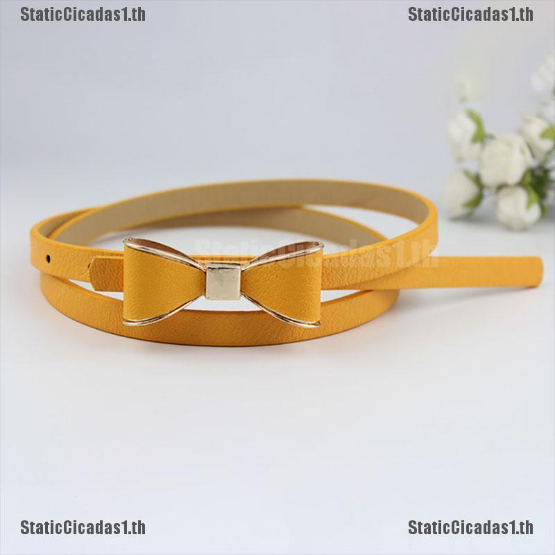 [Static] Women Brief Waist Belt Narrow Stretch Dress Belt Thin Buckle ...