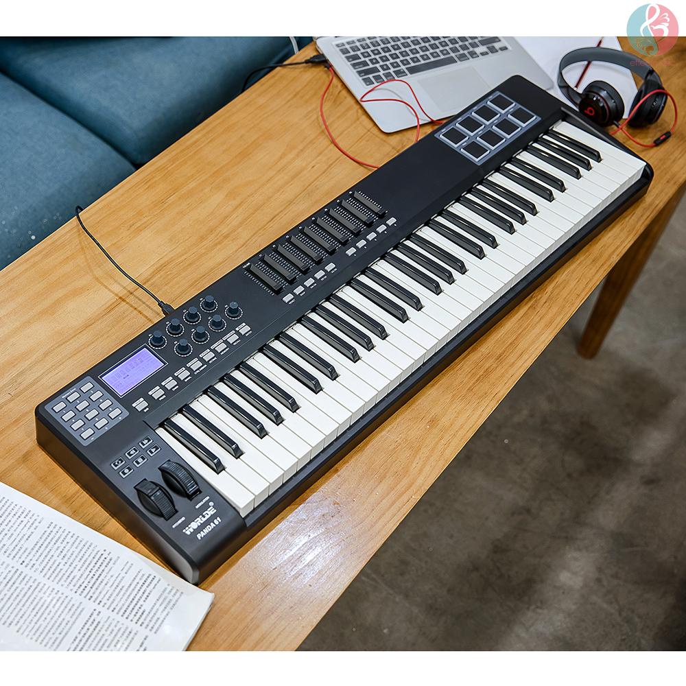 Worlde Panda61 แป้นพิมพ์ 61-คีย์ Usb Midi 8 Rgb Backlit Trigger พร้อม ...