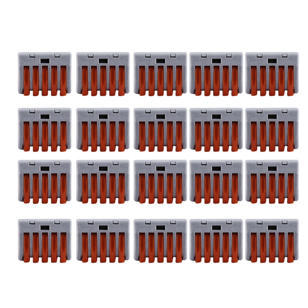 Block Lever Reusable Wire Connector Spring Terminal Electric Way 20pcs ...