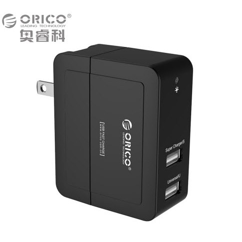 (DCX-2U-US-BK)สีดำORICO 5V2.4A 5V1.5A USB Charger US Plug Charger ...