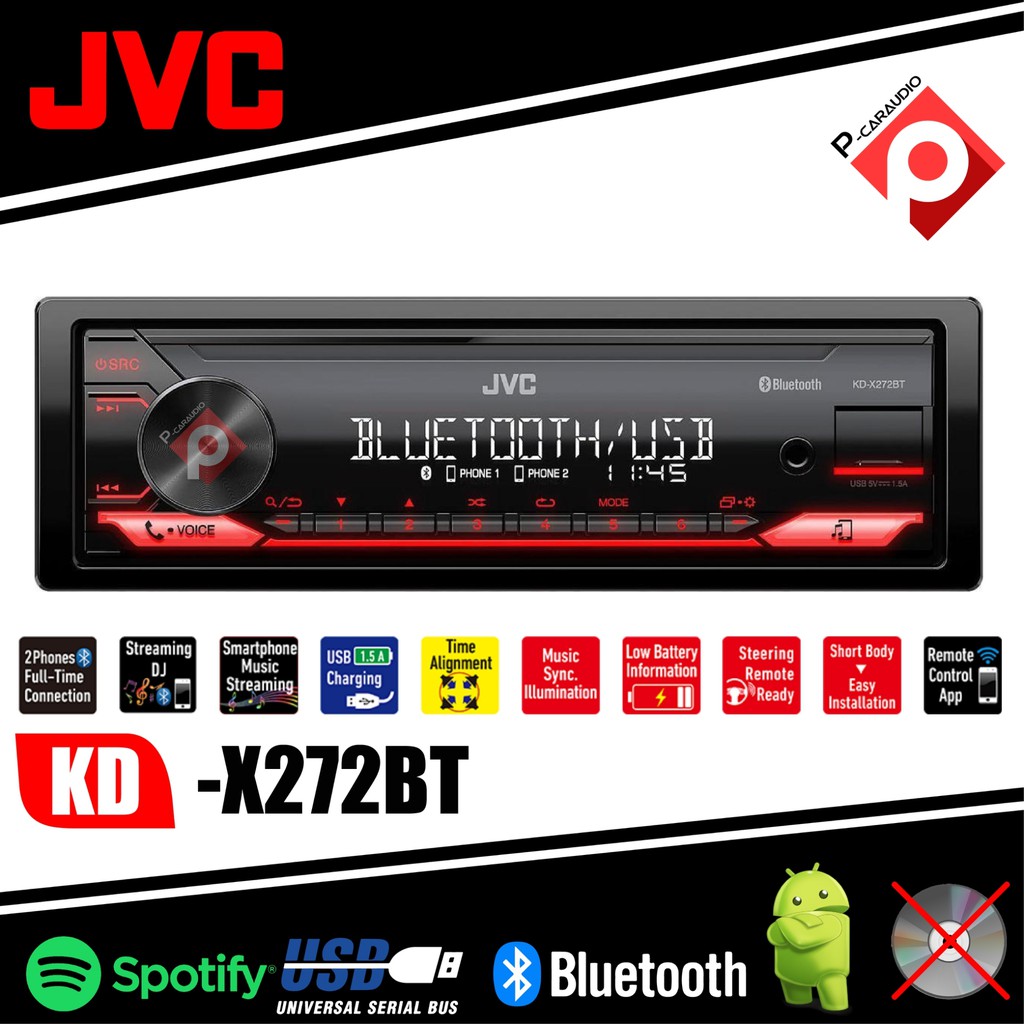 JVC KD-X272BT วิทยุติดรถยนต์ เครื่องเสียงรถยนต์ ขนาด1DIN มีบูลทูธ | Shopee Thailand