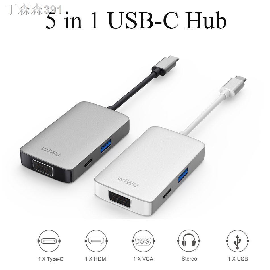WIWU 5 in 1 USB-C Hub With 4K HDMI/VAG Port, USB C Charging Port, USB 3 ...