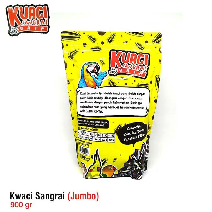 Kuaci Sangrai Urip 900 กรัม JUMBO Kwaci พรีเมี่ยม นกแก้ว นกกระบองเพชร ...