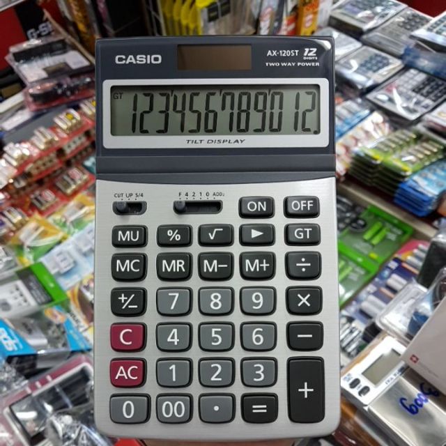 Casio AX-120ST เครื่องคิดเลขตั้งโต๊ะหน้าจอปรับระดับ 12หลัก ของใหม่ ของแท้ - heresure - ThaiPick