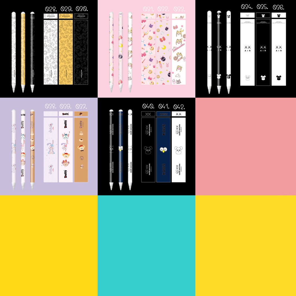 42 ลาย สติ๊กเกอร์ติดปากกา Stylus Sticker Case (ลาย 21 - 40) ป้องกันปาก ...