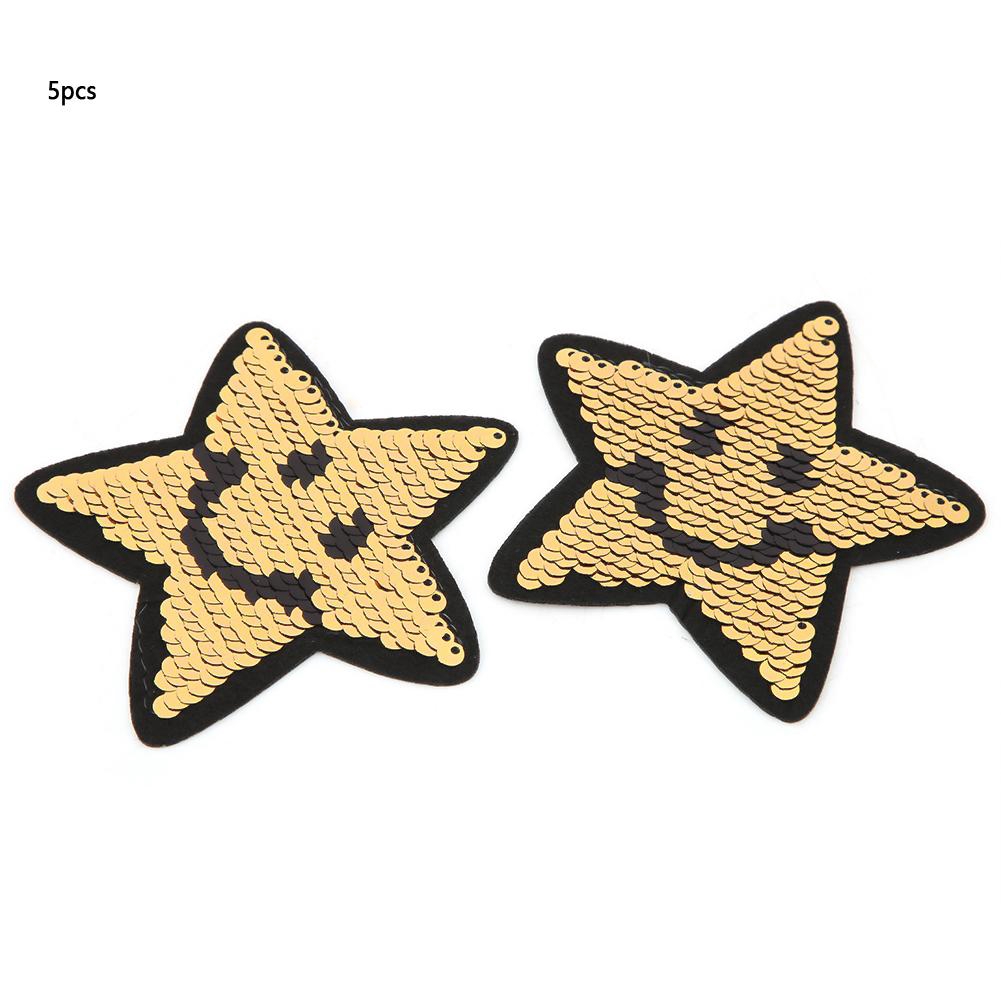 5x Star Applique Clothing Embroidery Patch Sticker Iron On Sew Cloth ...