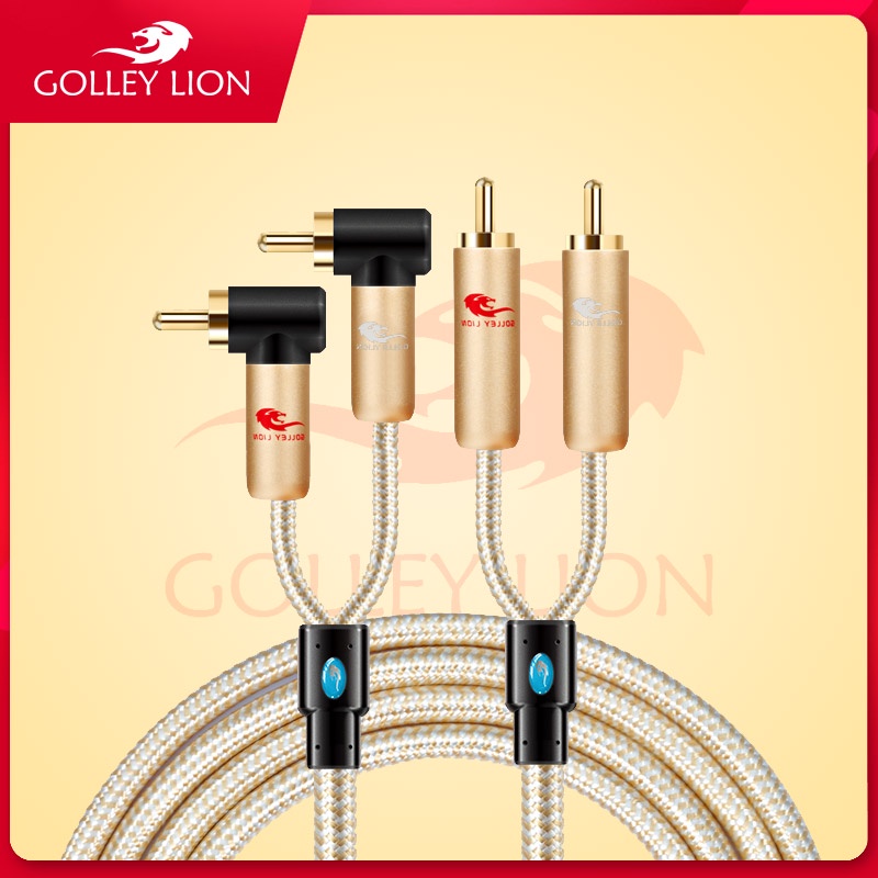 GOLLEY LION 2RCA to 2 RCA Audio Cable Male to Male Gold-Plated 1m 2m 3m ...