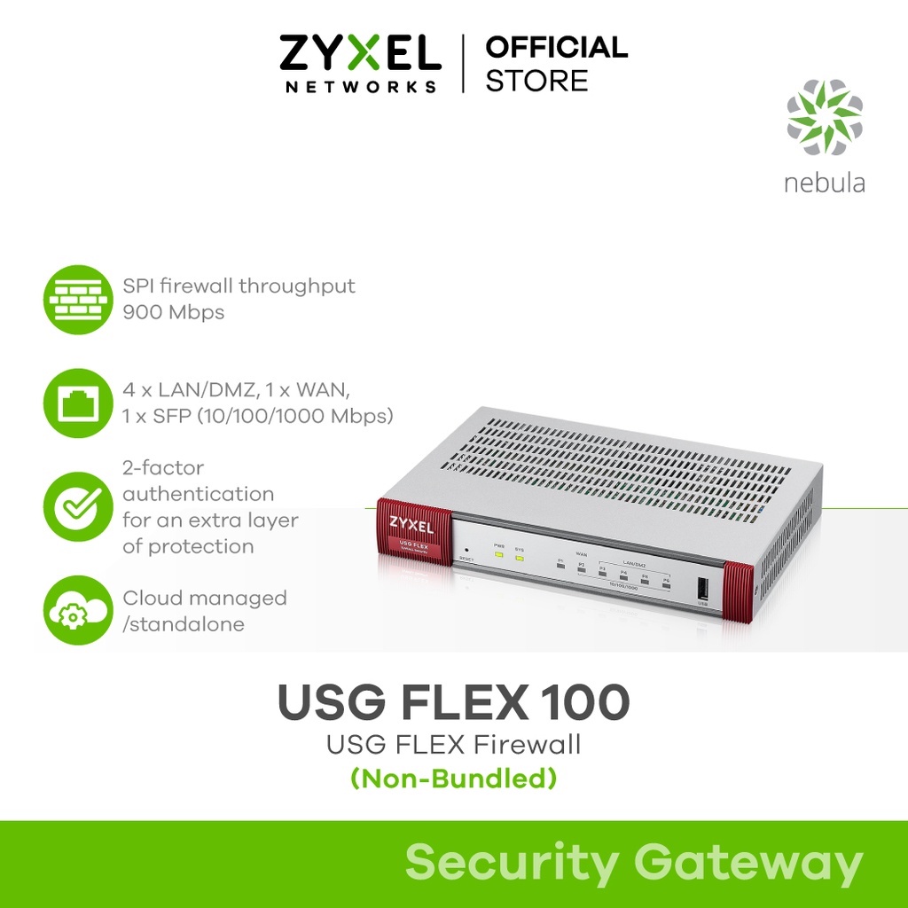 ZYXEL USG FLEX 100 Unified Security Gateway Firewall (Non-Bundle ...