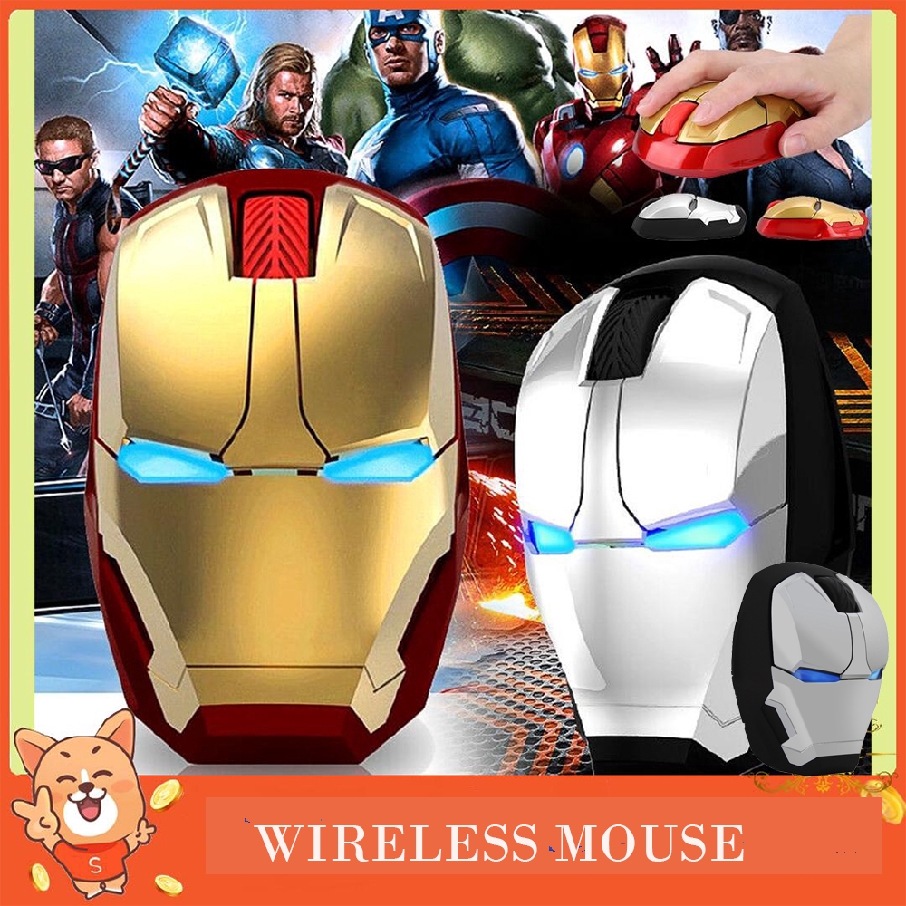 Avengers Iron Man Wireless Mouse Silent Optical Gaming Mouse 2.4GHz USB ...