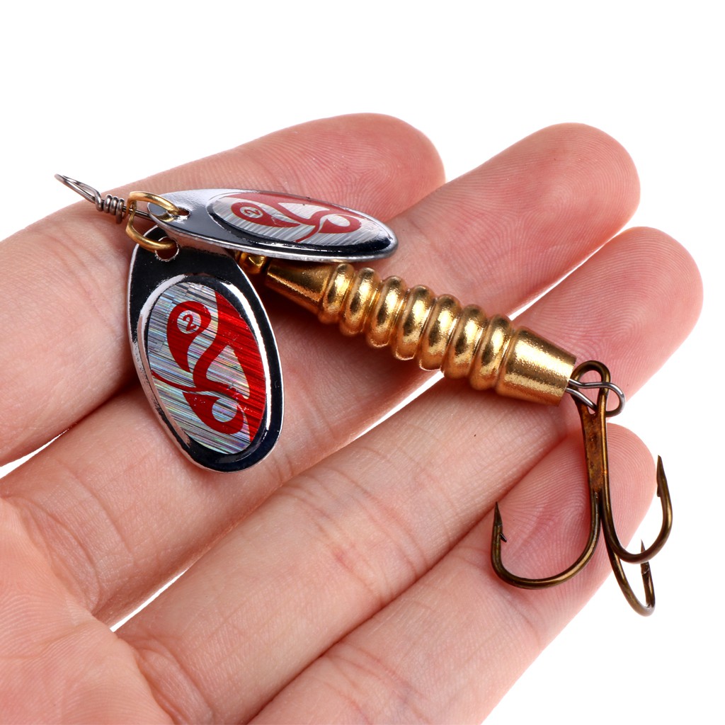 qtg♛New Metal Fishing Lures Spinner Spoon Baits Bass Crankbait Hook ...