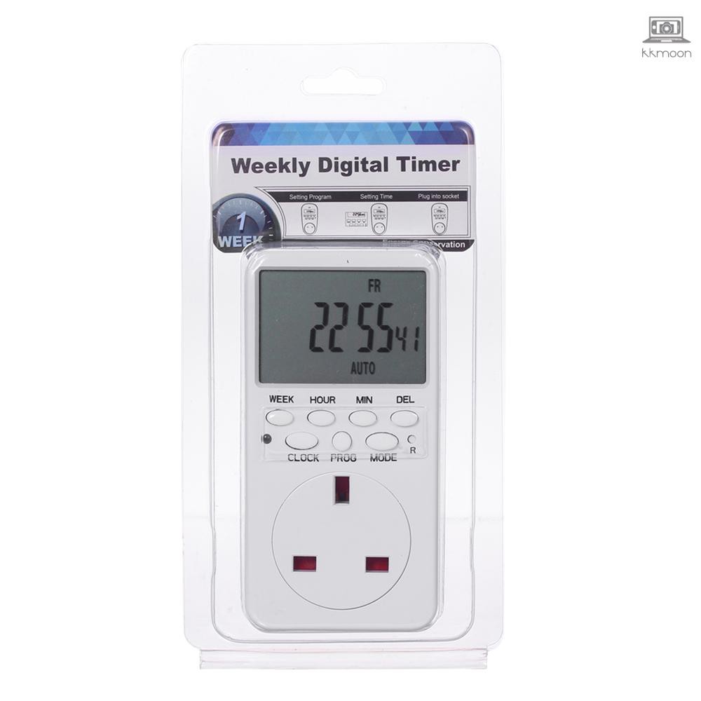 Digital Timer Switch Socket LCD Display Plug-in Programmable Time Switch Energy Saving ...