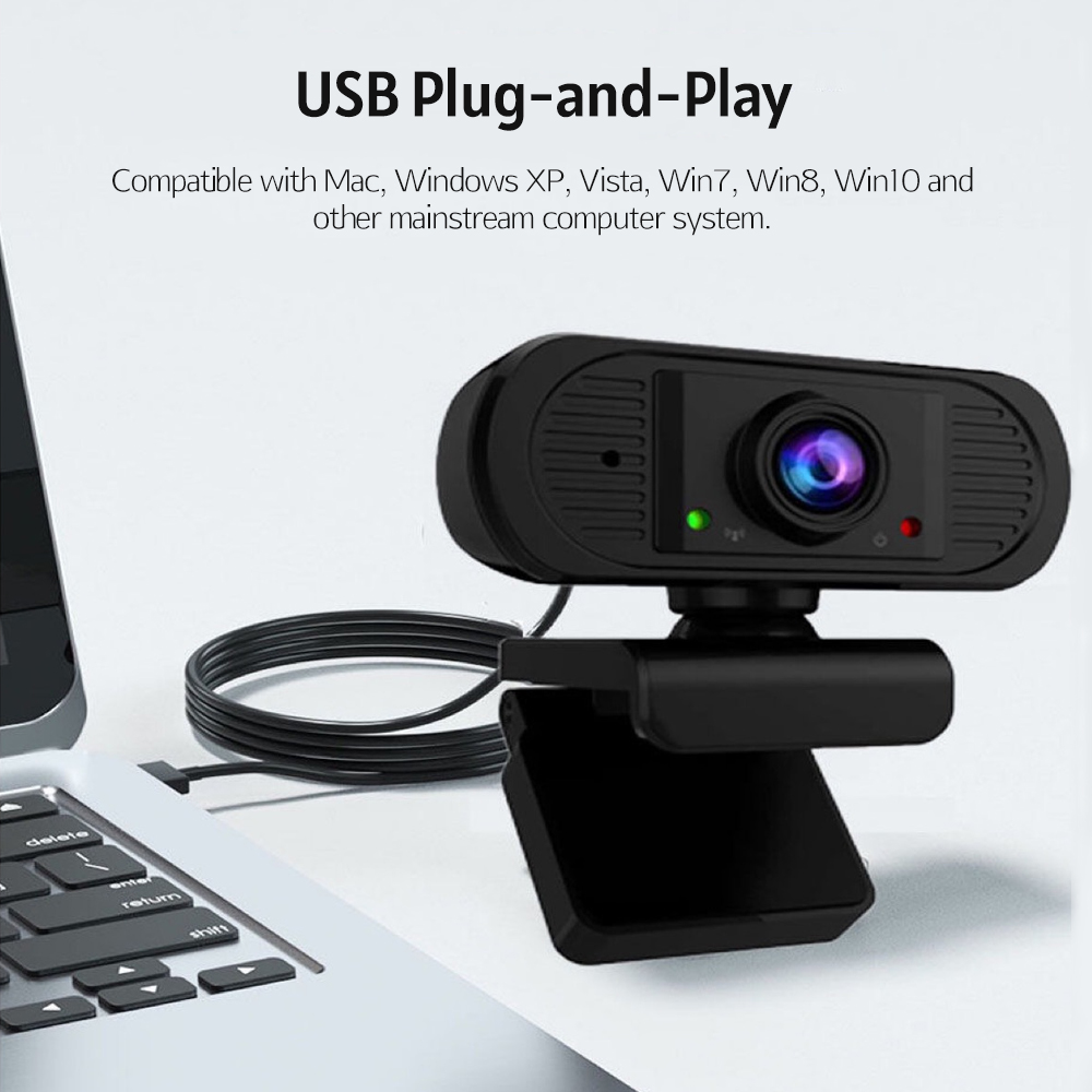 1080P HD Webcam USB Laptop Computer Camera Clip-on PC Web Camera Auto ...