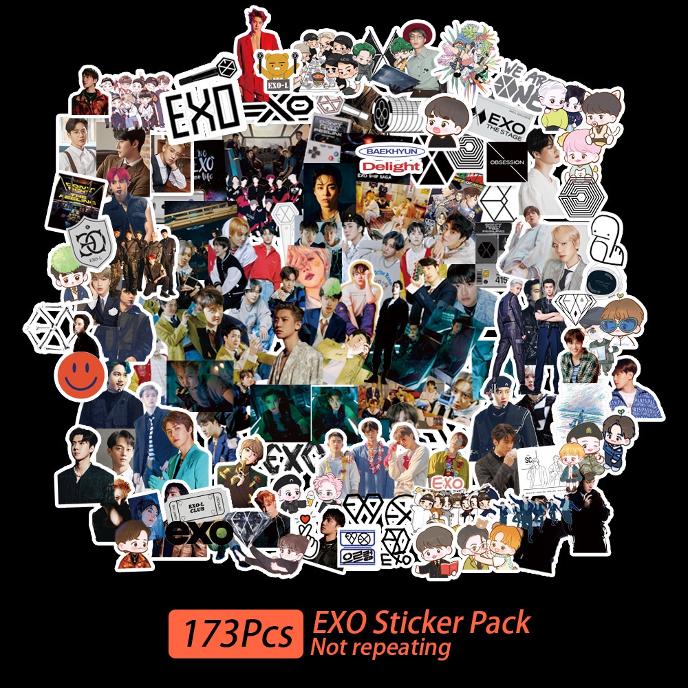 สติ๊กเกอร์ลายการ์ตูน Kpop Exo Diy สําหรับติดตกแต่งสมุดไดอารี่สมุดภาพ ...