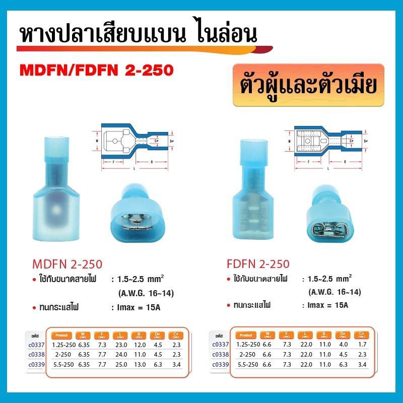 หางปลาเสียบแบน ไนล่อน MDFN 2-250 ตัวผู้ตัวเมีย - suwapatlauhavakul ...