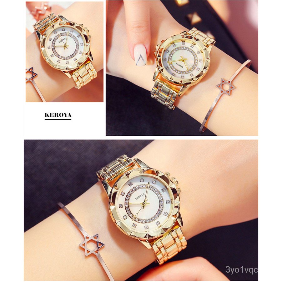 BEE SISTER Rhinestone Luxury Women Watch BS Alloy Strap Quartz Watches ...