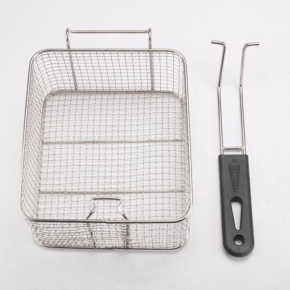 Fry Basket Stainless Steel Square Plastic Handle Fryer Detachable ...