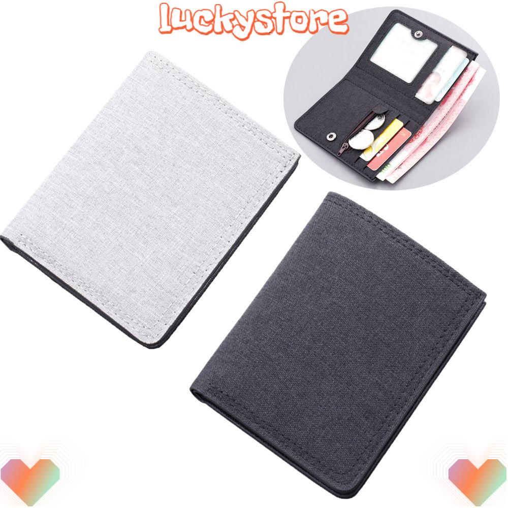 LUCKY???? Folding Mini Coin Purse Canvas Multi-functional Men Short ...