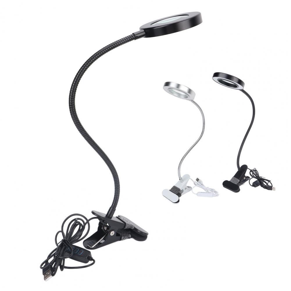 USB Flexible Reading LED Bright Light Book Lamp Clip-on Beside Bed Desk ...