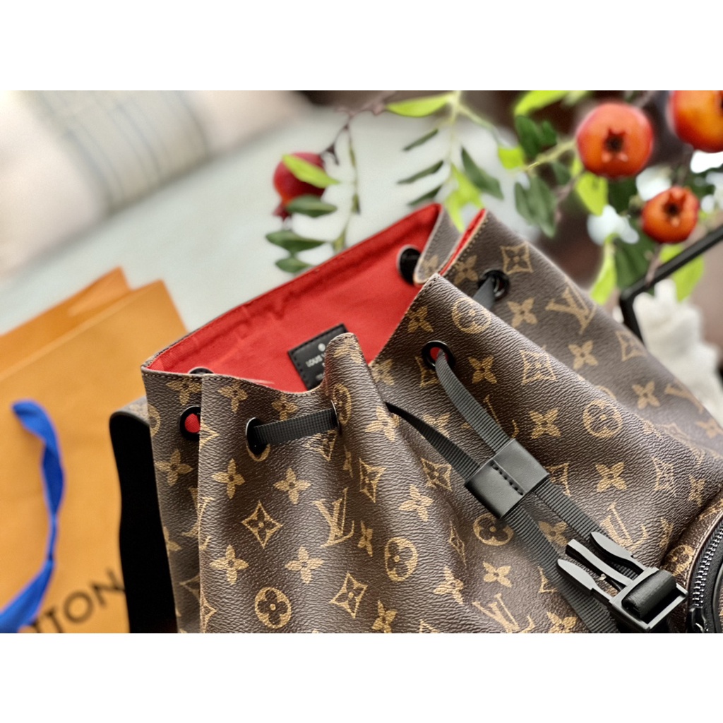 พรีเมี่ยมคุณภาพ LV UTILITY DRAWSTRING BACKPACK (ไม่มีกล่อง) CD100165 ...