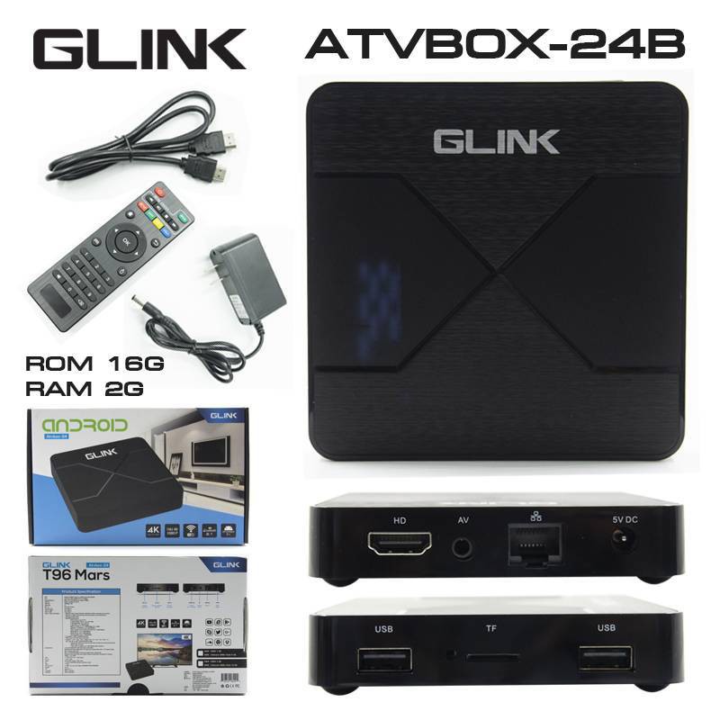 TV BOX GLINK ATV-BOX 24A Android 9.0 4K Box GLINK (T96P) กล่องทีวี Box ...