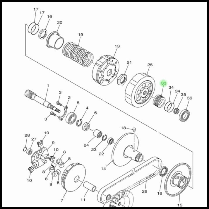 Cvt Spacer Mioj Xride Miogt Soulgt Fino Fi Yamaha 54P-E7649-00 | Shopee ...