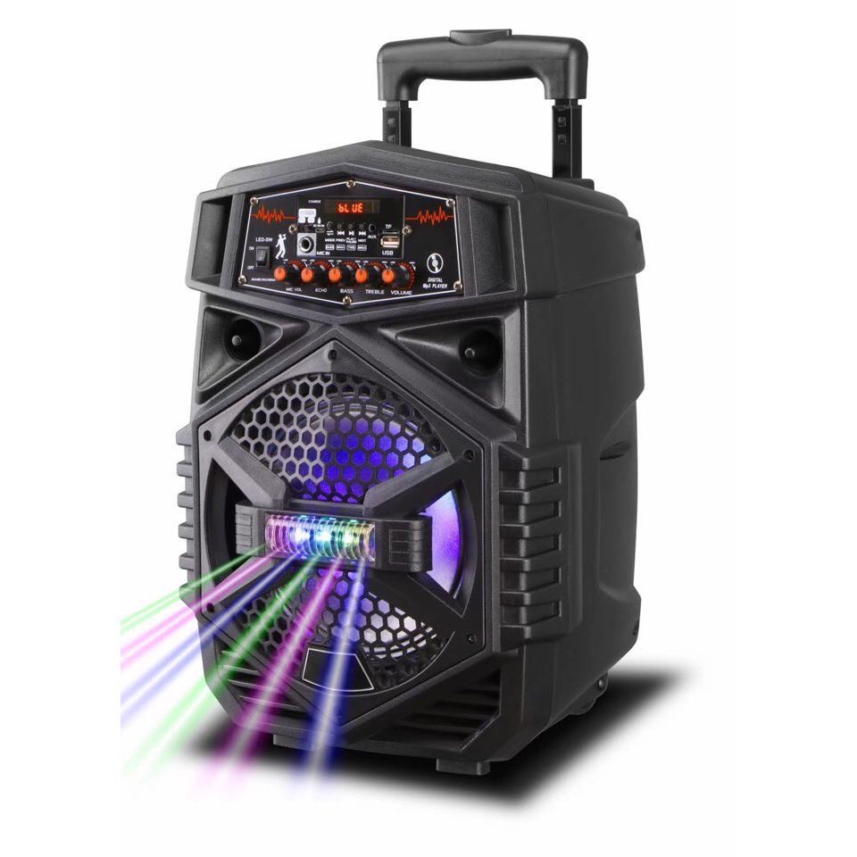 NEW ลำโพงบลูทูธ Bluetooth ลำโพงดอกใหญ่ 8นิ้ว รุ่น MN06 มีล้อลาก ...