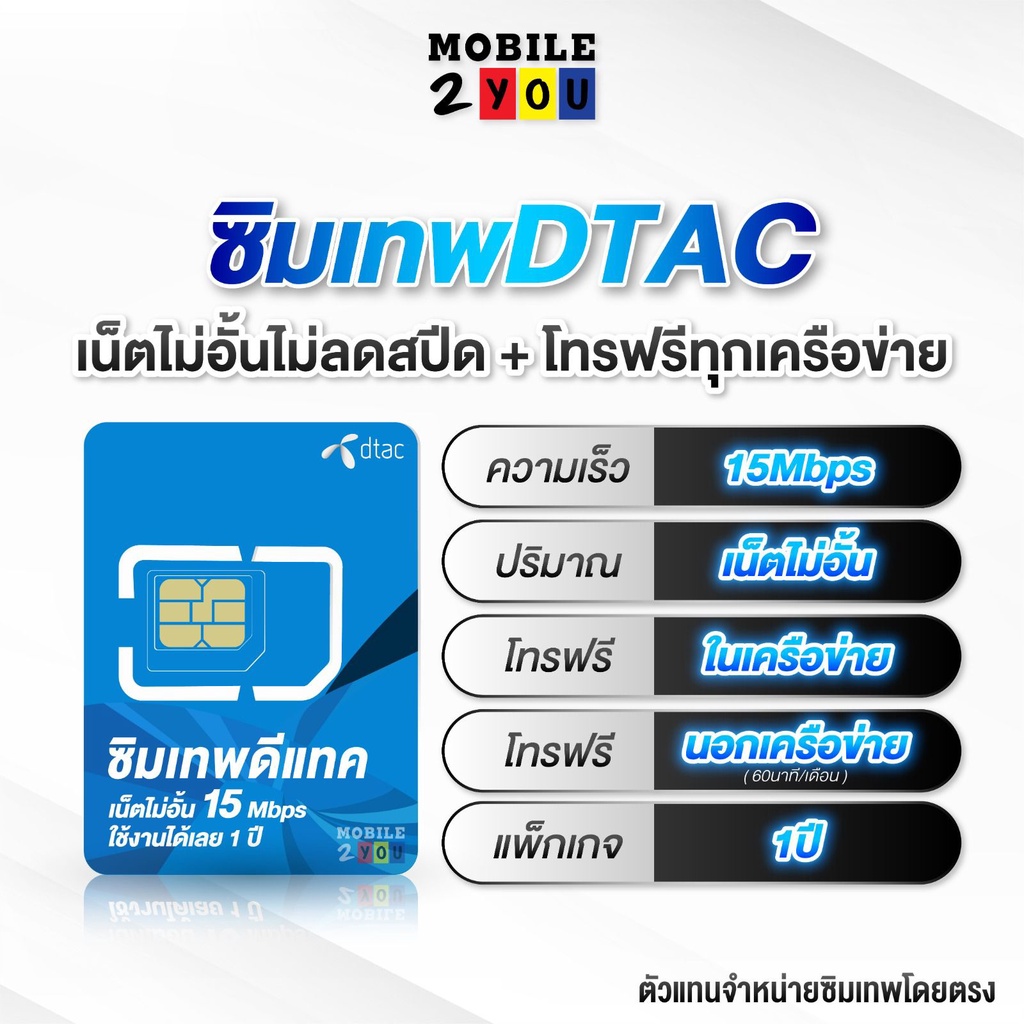 Dtac 15mbps unlimited sim net 15mbps 1 ปี - ซิมดีแทค คงกระพัน 12 เดือน ...