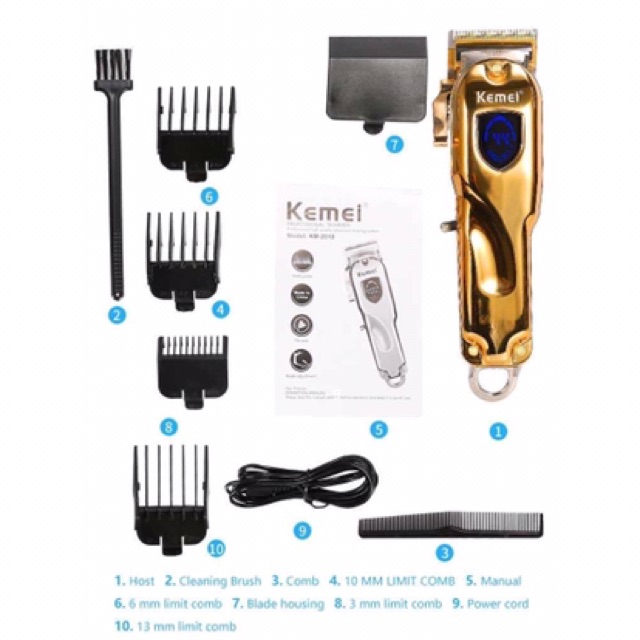 ปัตตาเลี่ยนตัดผมไร้สาย Kemei KM-2010 พร้อมอุปกรณ์ครบเซ็ต แบตเตอร์เลี่ยนตัดผมชาย - warehouse398 ...