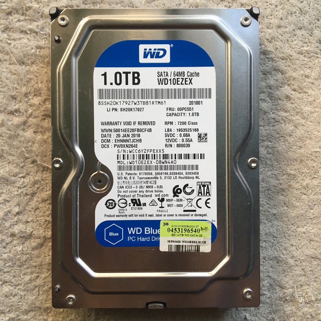 HDD 3.5" SATA Western Digital Blue 1TB + Warranty - com_jp - ThaiPick