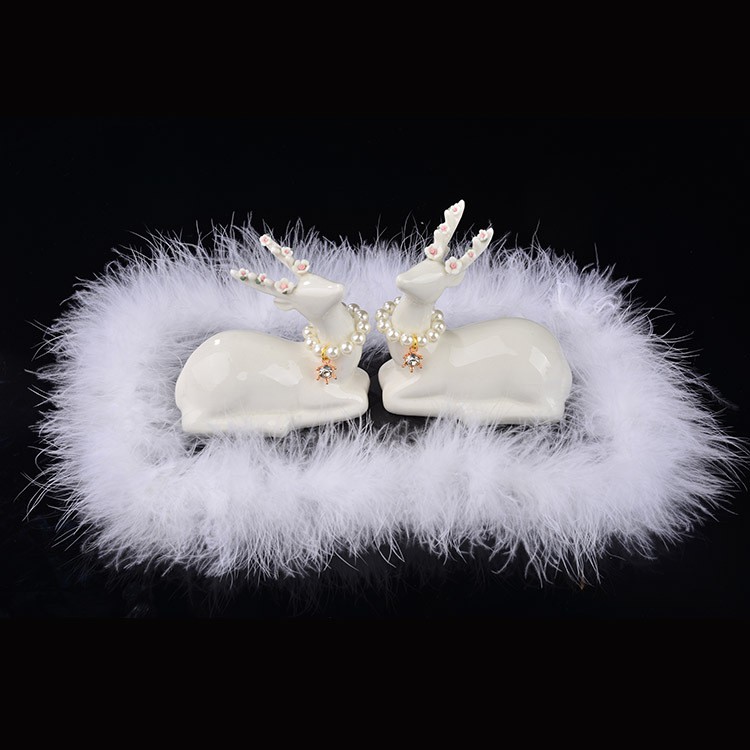 Ceramic Fawn Car Decoration Turkey Feather Anti-slip Mat Car Decoration ...