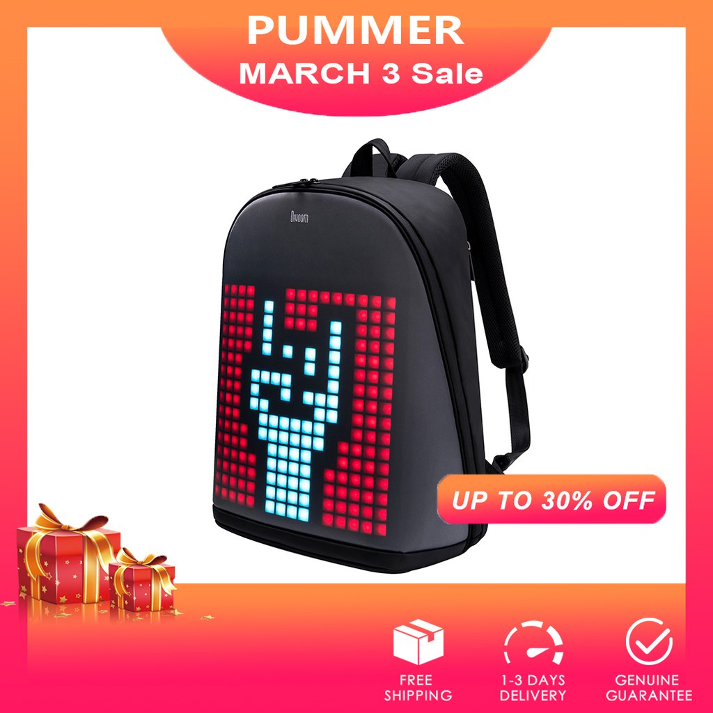☸DIVOOM PIXOO BACKPACK M Bag Sling Bag หน้าจอ ระเป๋าเป้พิเซล LED Divoom ...