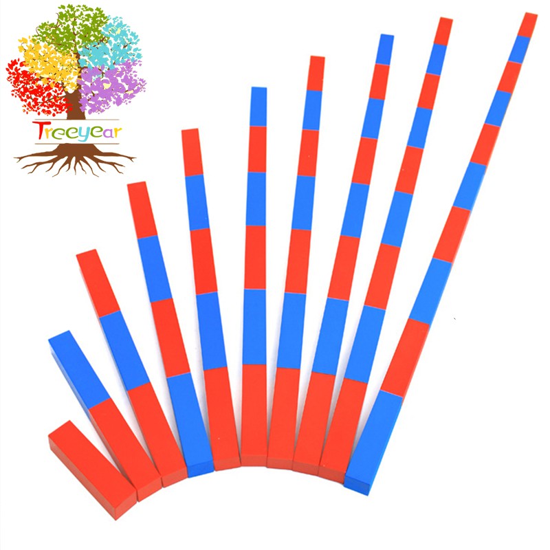 Family Version Baby Toy Montessori Small Numerical Rods 5 cm to 50 cm ...
