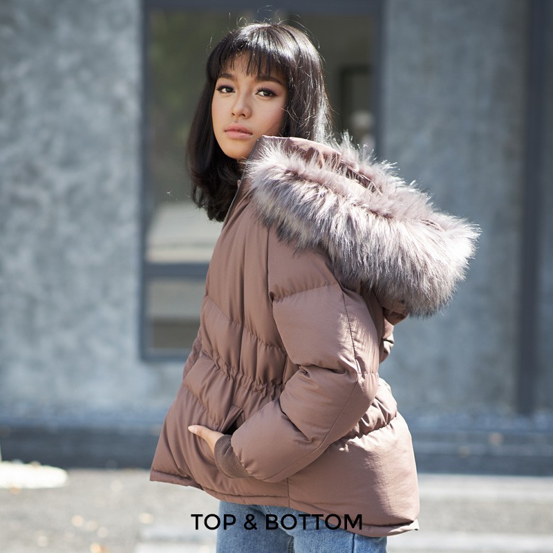JK013 เสื้อขนเป็ด มีฮู้ด ขนเฟอร์ถอดได้ PADDING JACKET with Fur hood - topandbottom.official ...
