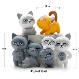 Cat model toy 6 ตัว / set แมวหน้าบึ้ง น่ารักมากๆ ขนาด 3-4 cm. | Shopee ...