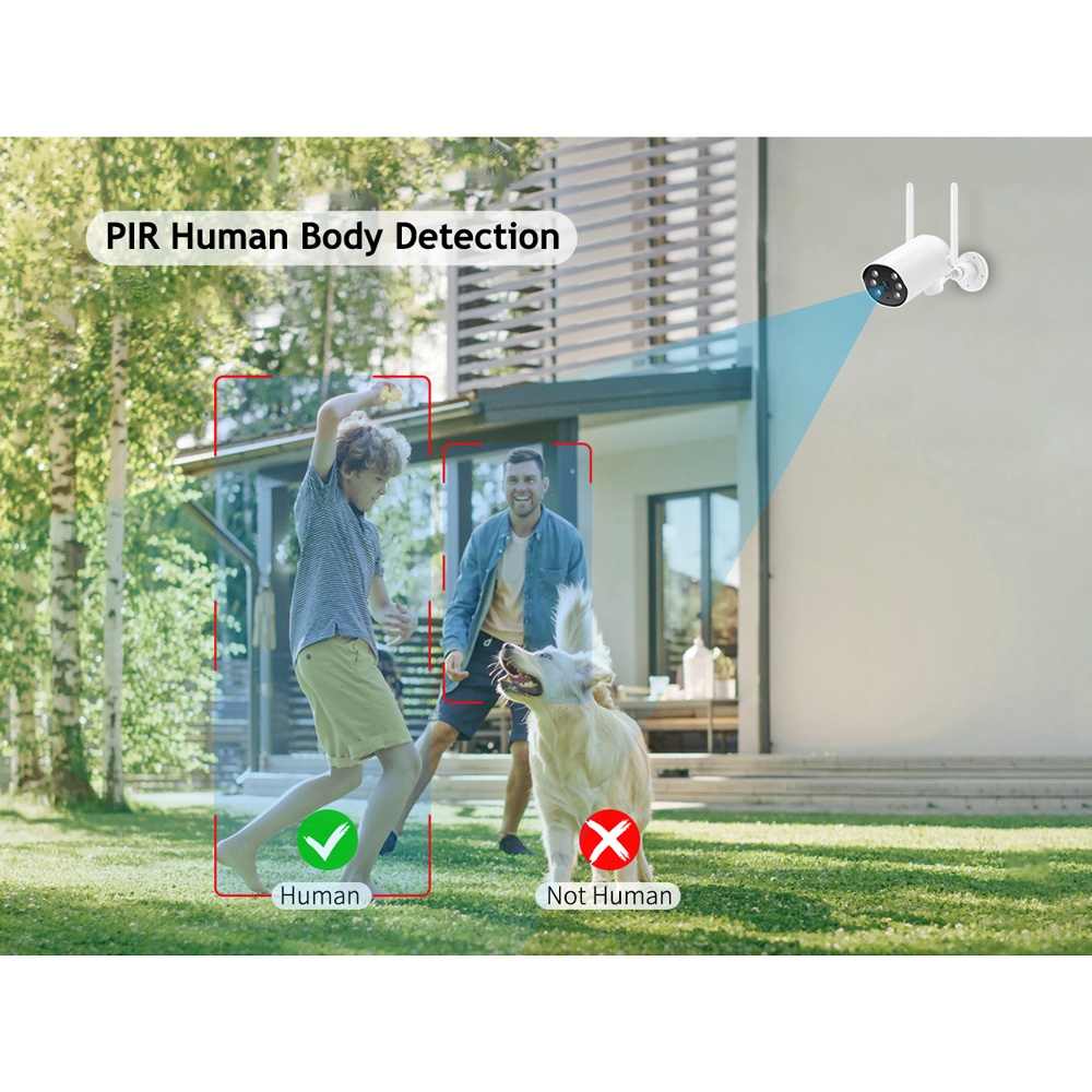 Techage Wifi Camera CCTV 3MP smart Humanoid Detection wireless ...