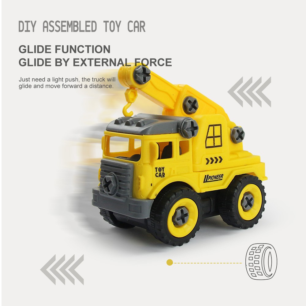 4 Pcs/Set DIY Disassemble Toy Construction Engineering Car Dump Truck ...