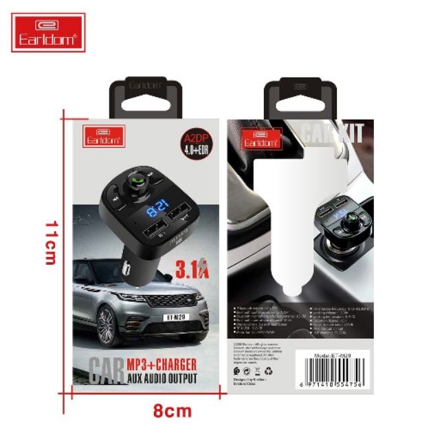 Earldom ET-M29 บลูทูธรถยนต์ ที่ชาร์จไฟมือถือ - earldom_shop - ThaiPick