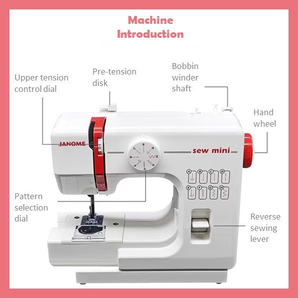 READY STOCK Janome Mini Sewing Machine 525A / Mesin Jahit Mini Janome ...