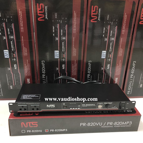 NTS PR-820MP3 รางปลั๊กไฟ เบรกเกอร์ 10ช่อง 2USB/MP3/Bluetooth Power Breaker เอ็นทีเอส ปลั๊กไฟ NTS ...