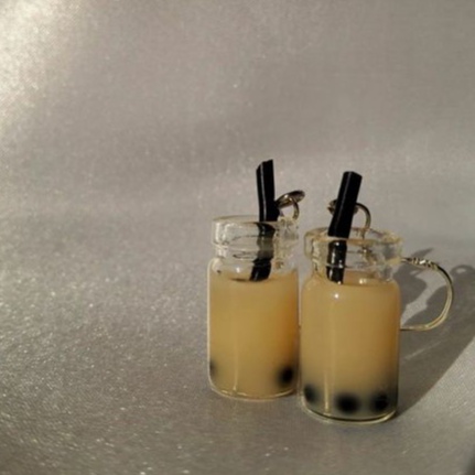 Boba Tea ต่างหูชานมไข่มุกต่างหู Boba ต่างหู Kidcore ต่างหู Boba Milktea ...