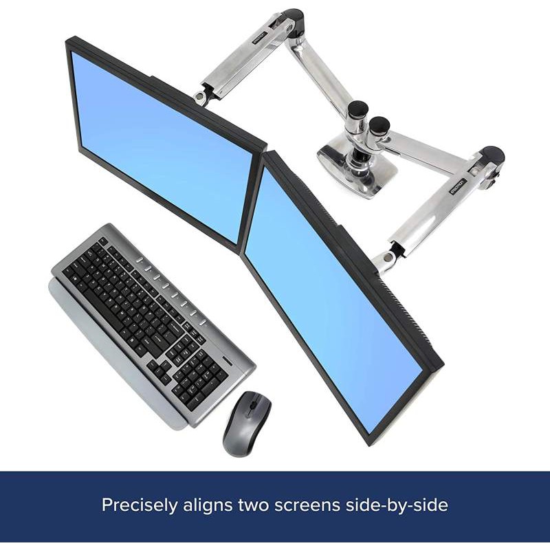 ผ่อน0 Ergotron LX Dual Side-by-Side Arm (polished aluminum) Two-Monitor ...